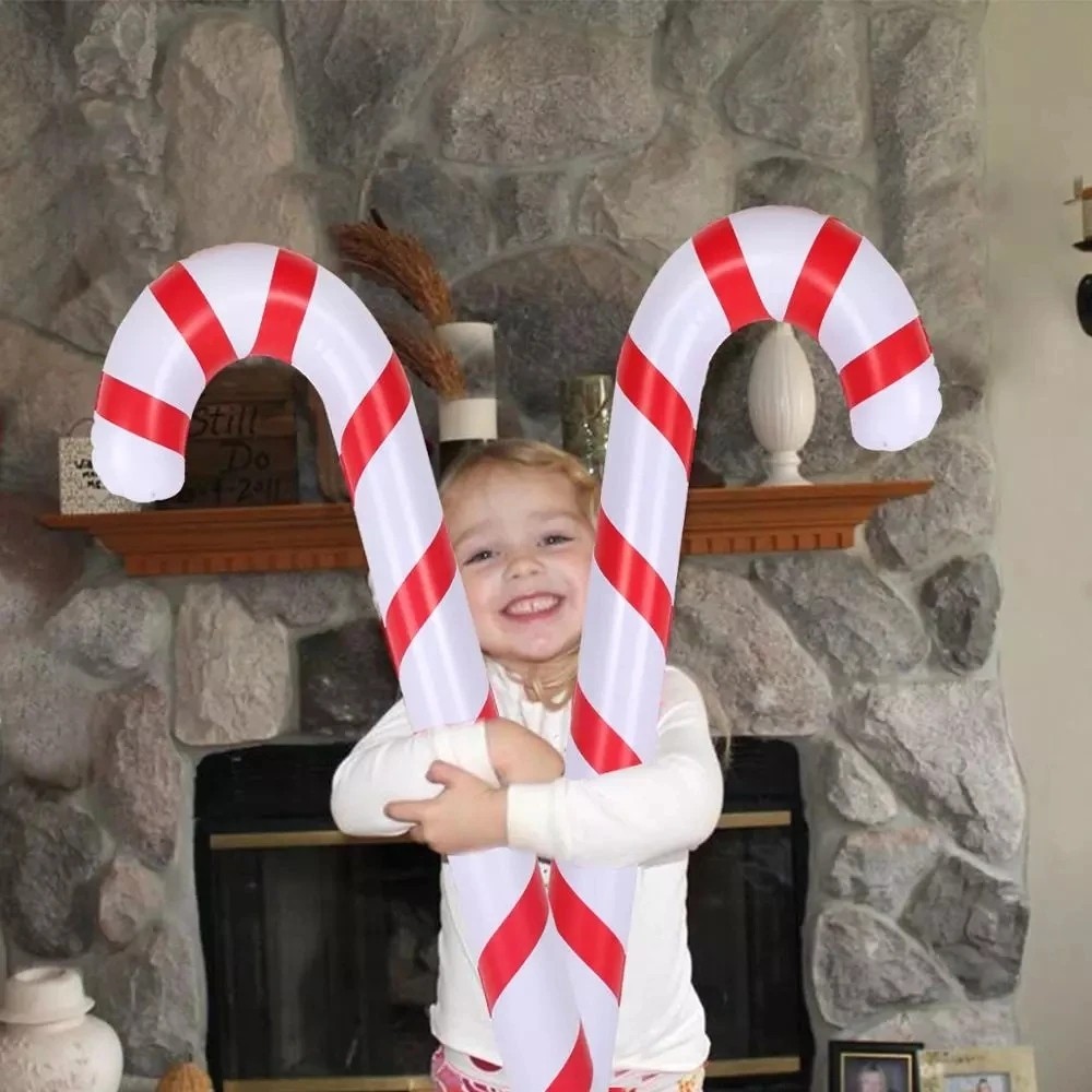 90cm Inflatable Christmas Candy Cane Stick Balloons Outdoor Candy Canes ...