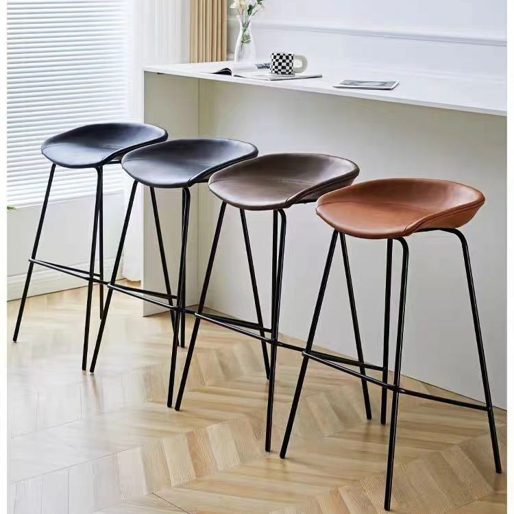 Bar Stool High Stool Home Backrest Stool Iron Bar Chair High Chair ...