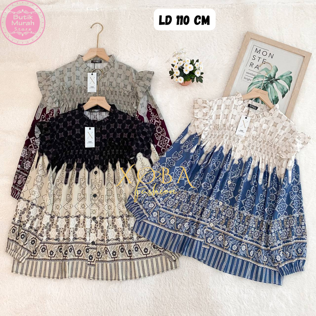 KATUN Xoba Fashion 2941 Women's Blouse LD 110,114,116 AND 120 CM Cey Unagi Cotton Motif SONGKET ...