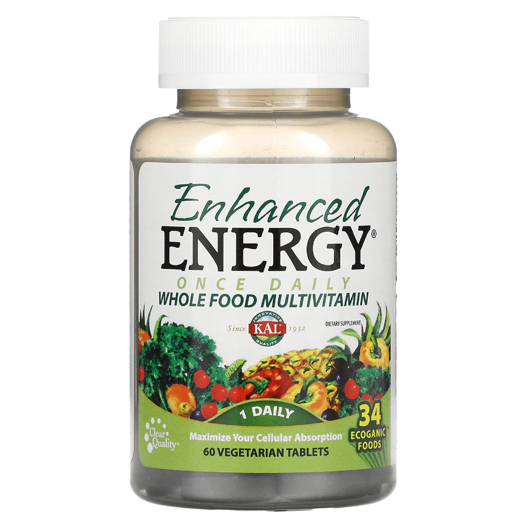 IN STOCK KAL, Enhanced Energy, Once Daily Whole Food Multivitamin, 60 ...