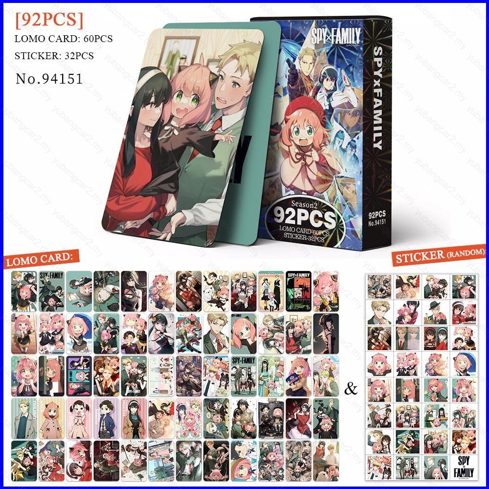 YB2 92pcs Spy x Family Laser Lomo Cards Anime Mini Card Postcard HD ...