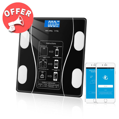 Smart Body Fat Analyser Weighing Device, Android and iOS APP Monitoring ...