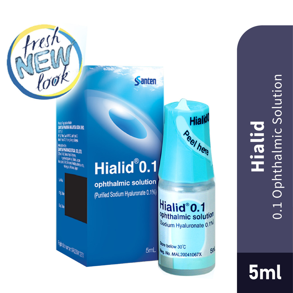 Hialid 0.1 Opthalmic Solution Eye Drop 5ml 1's - Eye Drops For Dry Eye / Ubat Titis Mata / Ubat ...