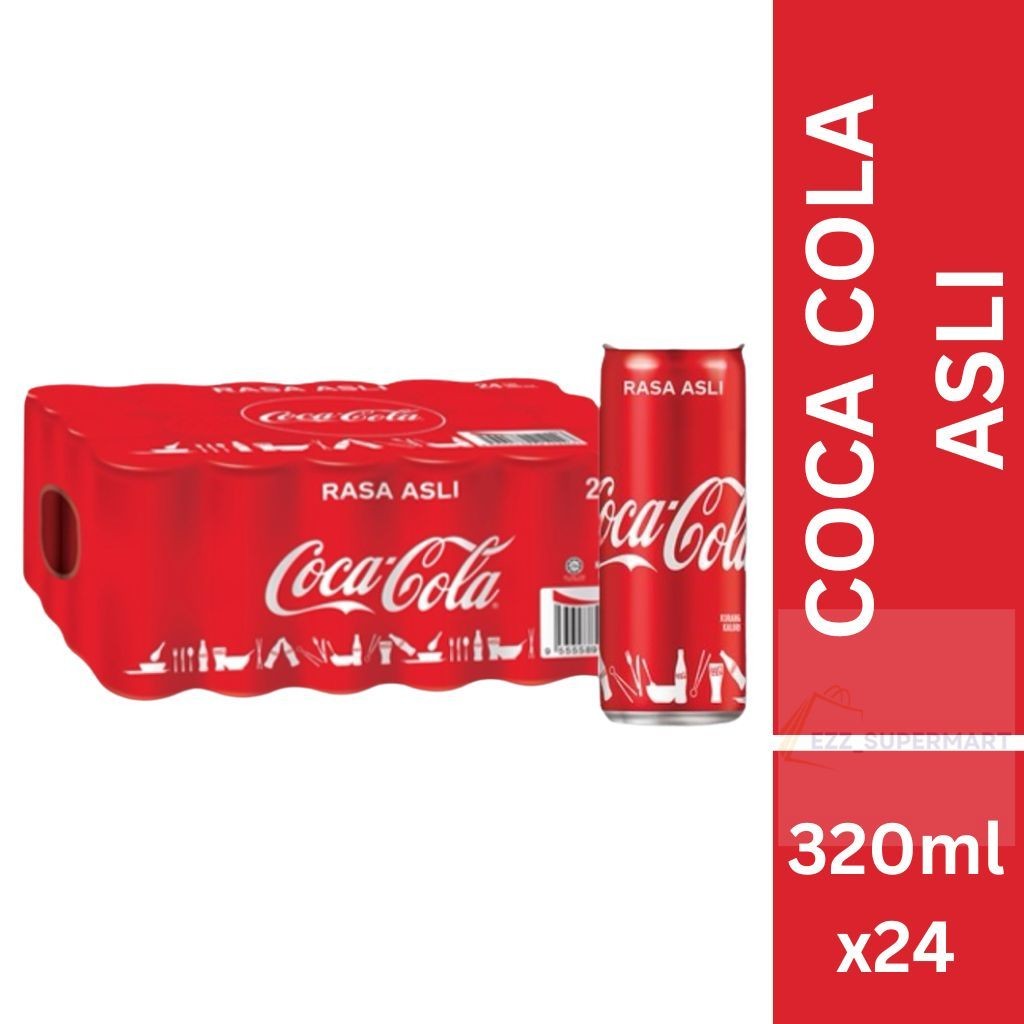 COCA-COLA Rasa Asli Less Calories (320ml x 24) Exp Date: 4/10/2025 ...