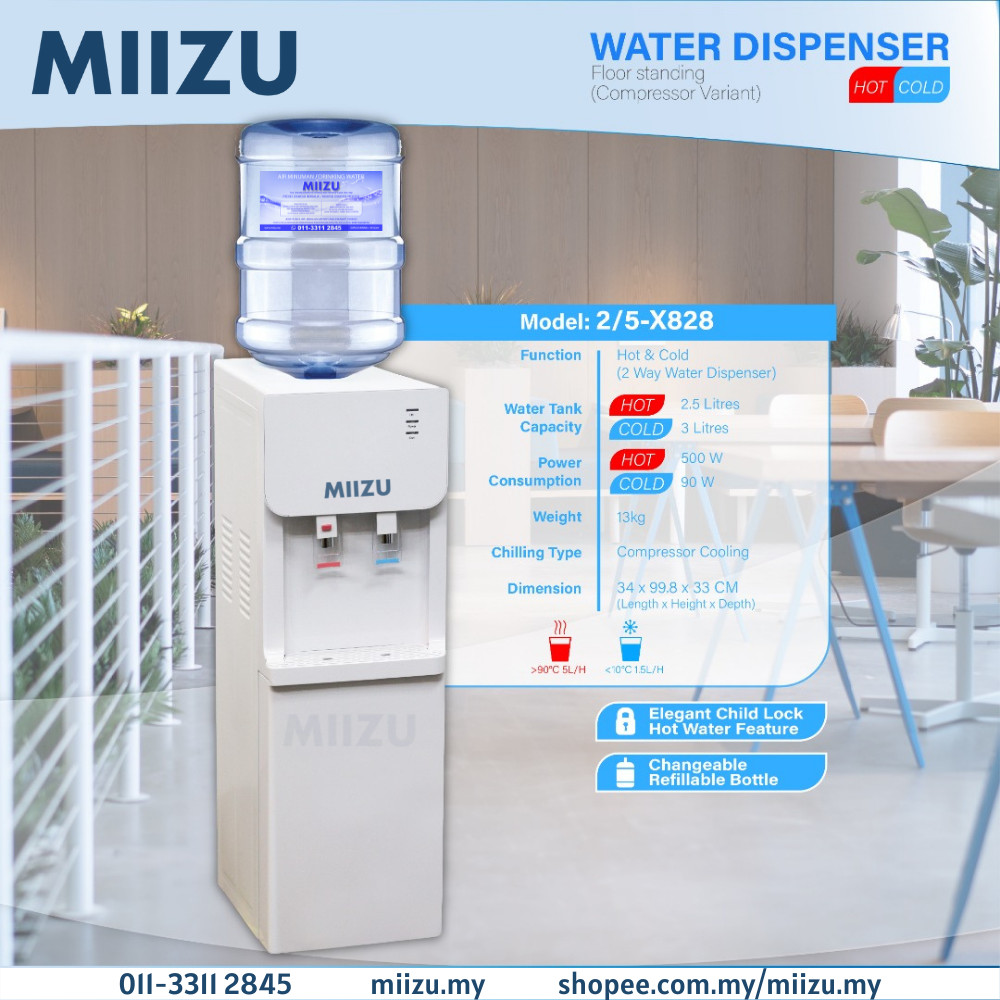 MIIZU Hot & Cold Water Dispenser - Floor Standing (Dispenser Only ...