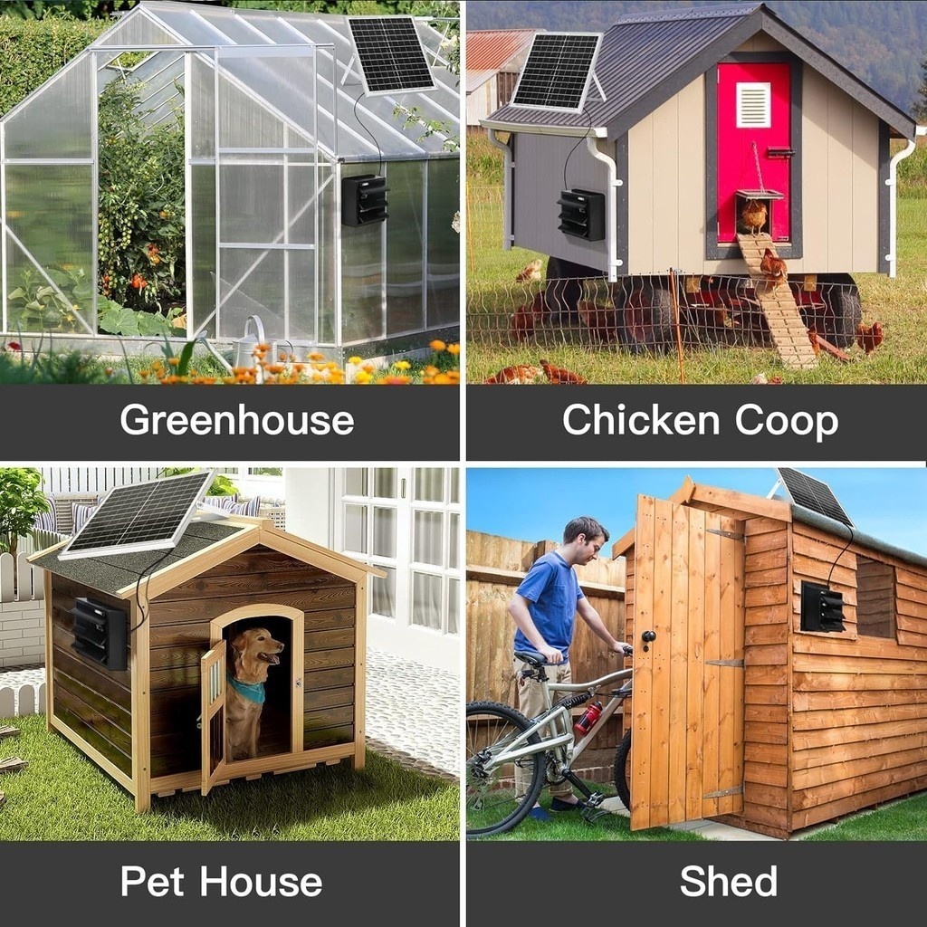 DC Solar Air Fan Mini Powered Exhaust Fan, 20W Solar Panel 8 "kipas ...