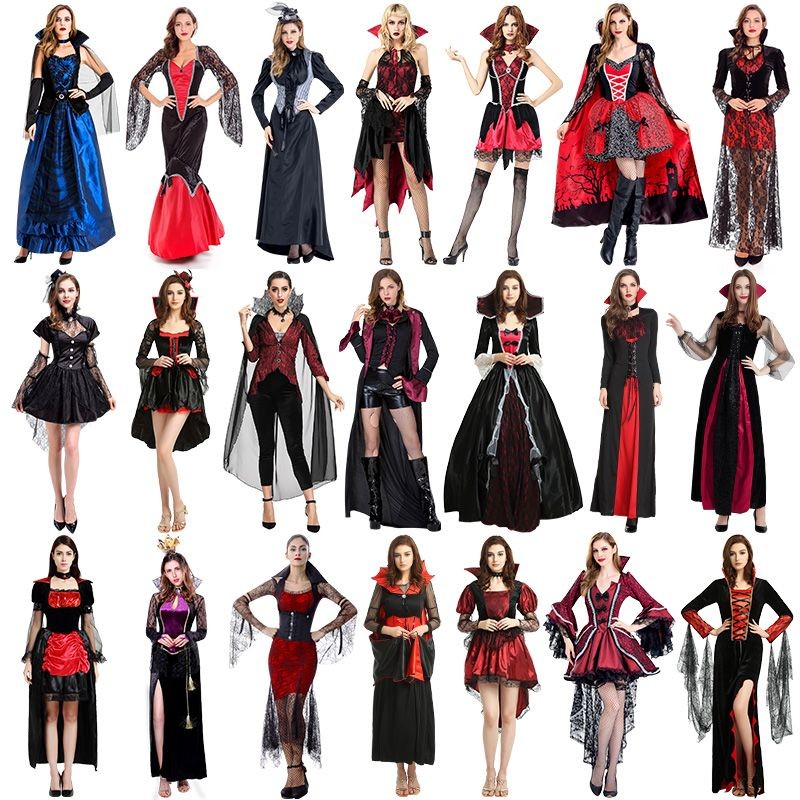 Halloween Adult Costume Female cos Vampire Queen Playing Western Gothic ...
