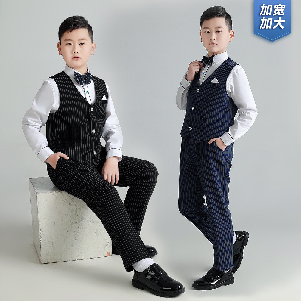Children Suits Korean Version Fat Children Suits Dresses Striped Vest ...