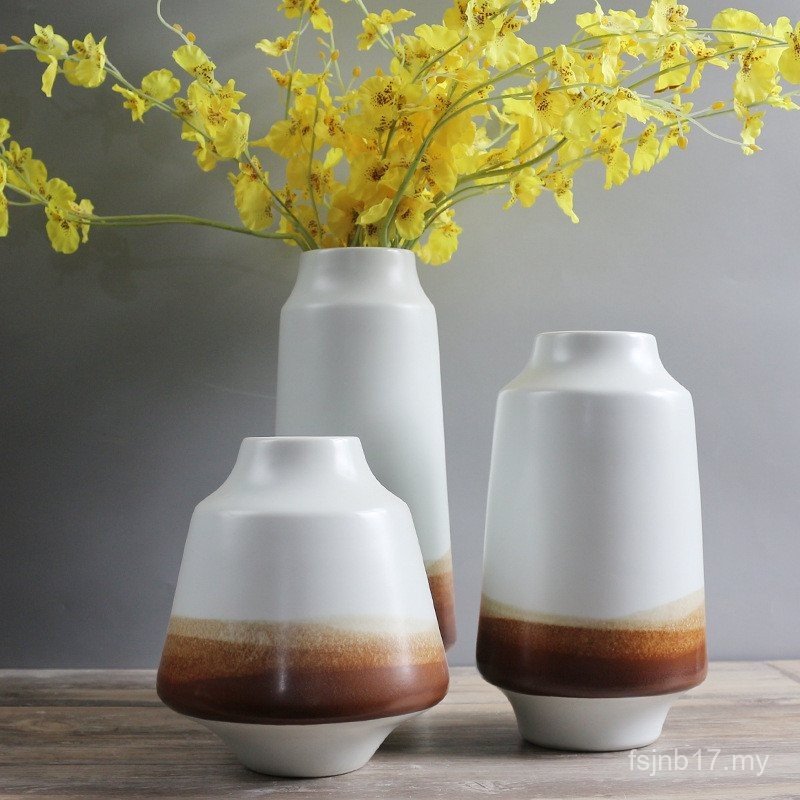 Pasu Bunga Seramik Gaya Cina Baharu Bunga Kering Hiasan Zen Bilik Model ...