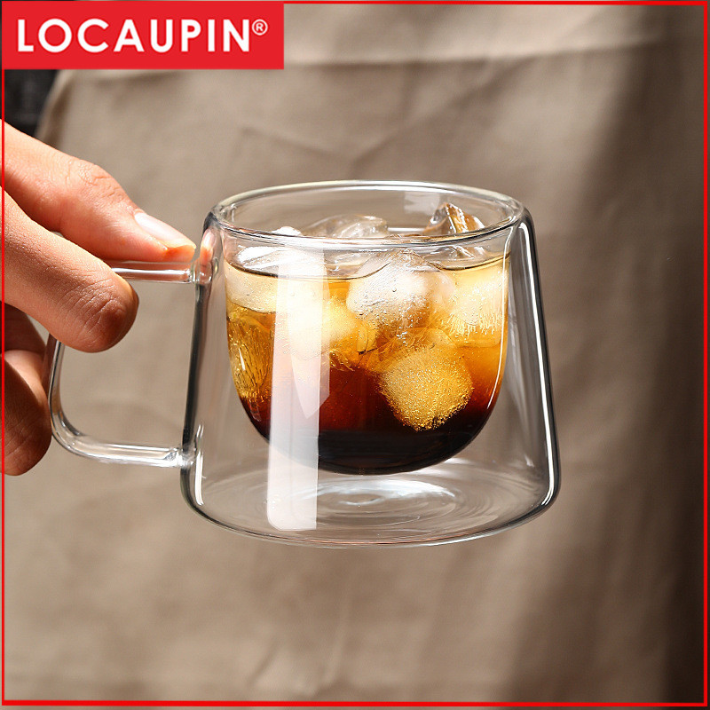 Locaupin Double Wall Glass Coffee Mugs Juice Mugs Teacups Heat ...