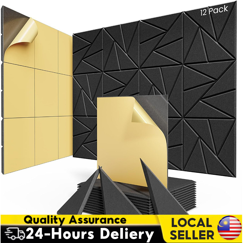 [Local]12PACK Sound Proof Acoustic Panel Self-Adhesive Studio Office ...