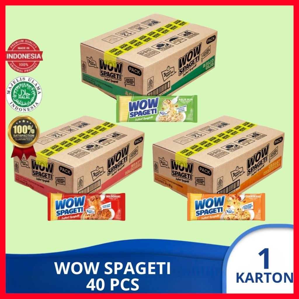 Wow Spageti instant Spaghetti kemasan 75g-88g/harga untuk satu karton ...