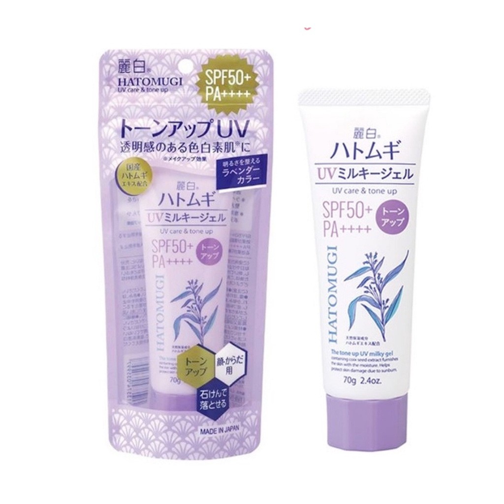 Hatomugi Tone Up UV Sunscreen Milky Gel SPF50+70g SPF 50 ...