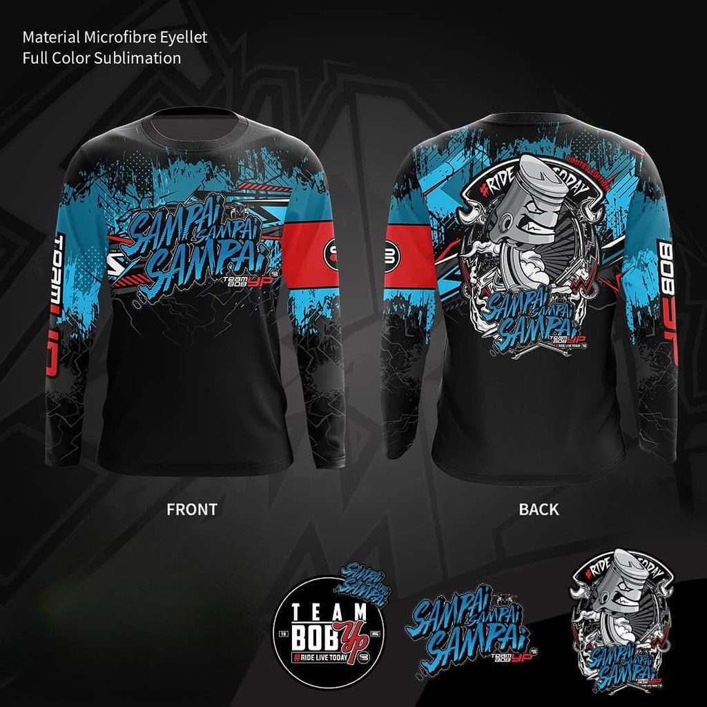 Men's long sleeve T-shirt/ Baju Microfiber Jersi / Jersey Sublimation ...