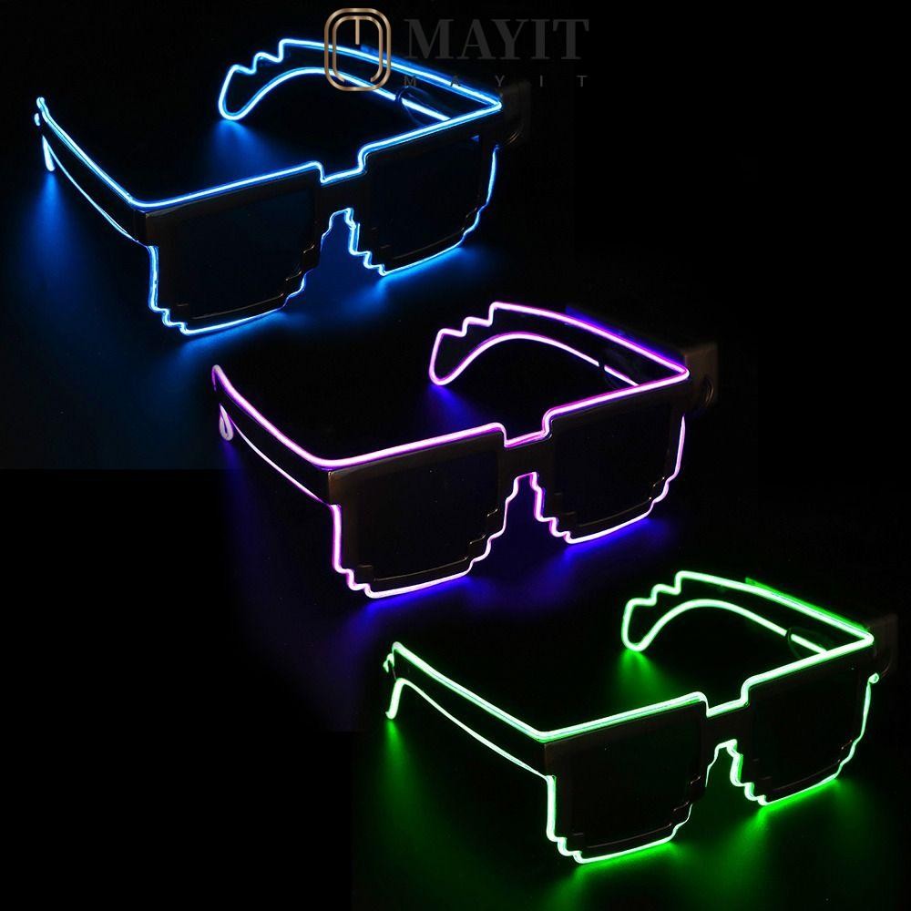 MAYIT Mosaic LED Glasses, Halloween Christmas Birthday Wireless LED ...