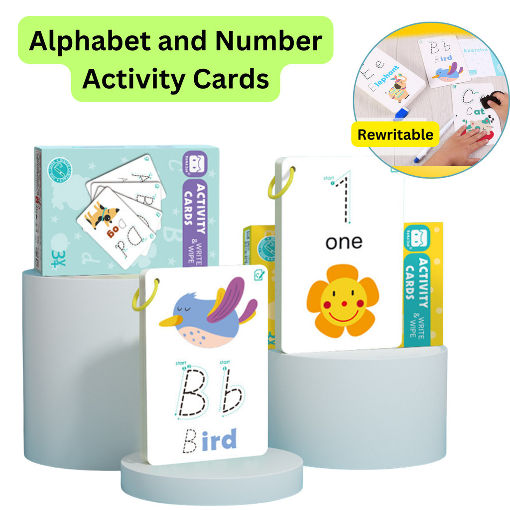 [Ready Stock] Flash Card Alphabet and Numbers Reusable Kad Imbas Nombor ...