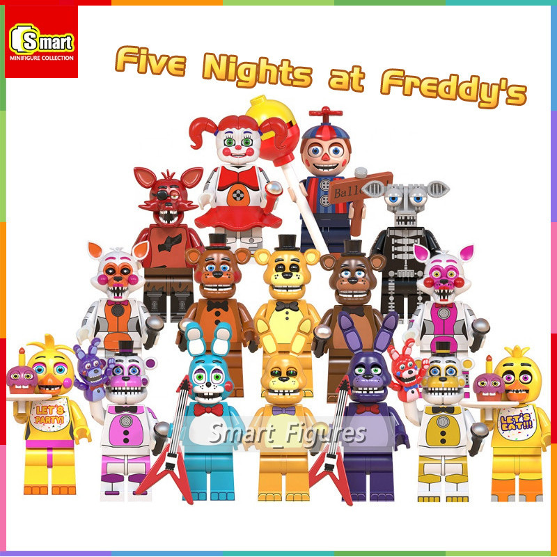 Five Nights At Freddy's Series Minifigures Chica Freddy Skeleton Bonnie ...