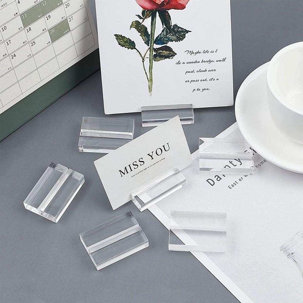 10pcs 2x1.18in Acrylic Place Card Holder Clear Table Number Sign ...