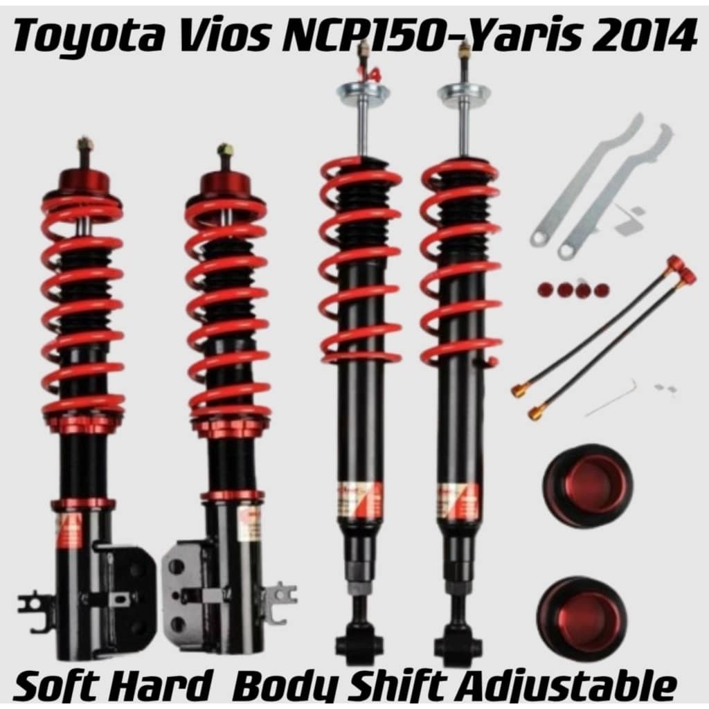 Toyota Vios NCP150/NSP151 Monotube Soft Hard Height Adjustable Absorber ...
