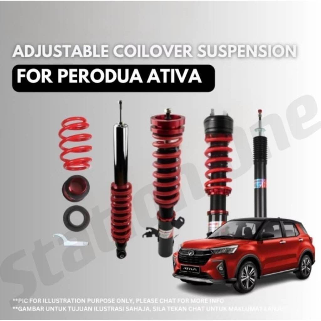 Perodua Ativa Adjustable Coilover Suspension Absorber (Hi-Lo Body Shift ...