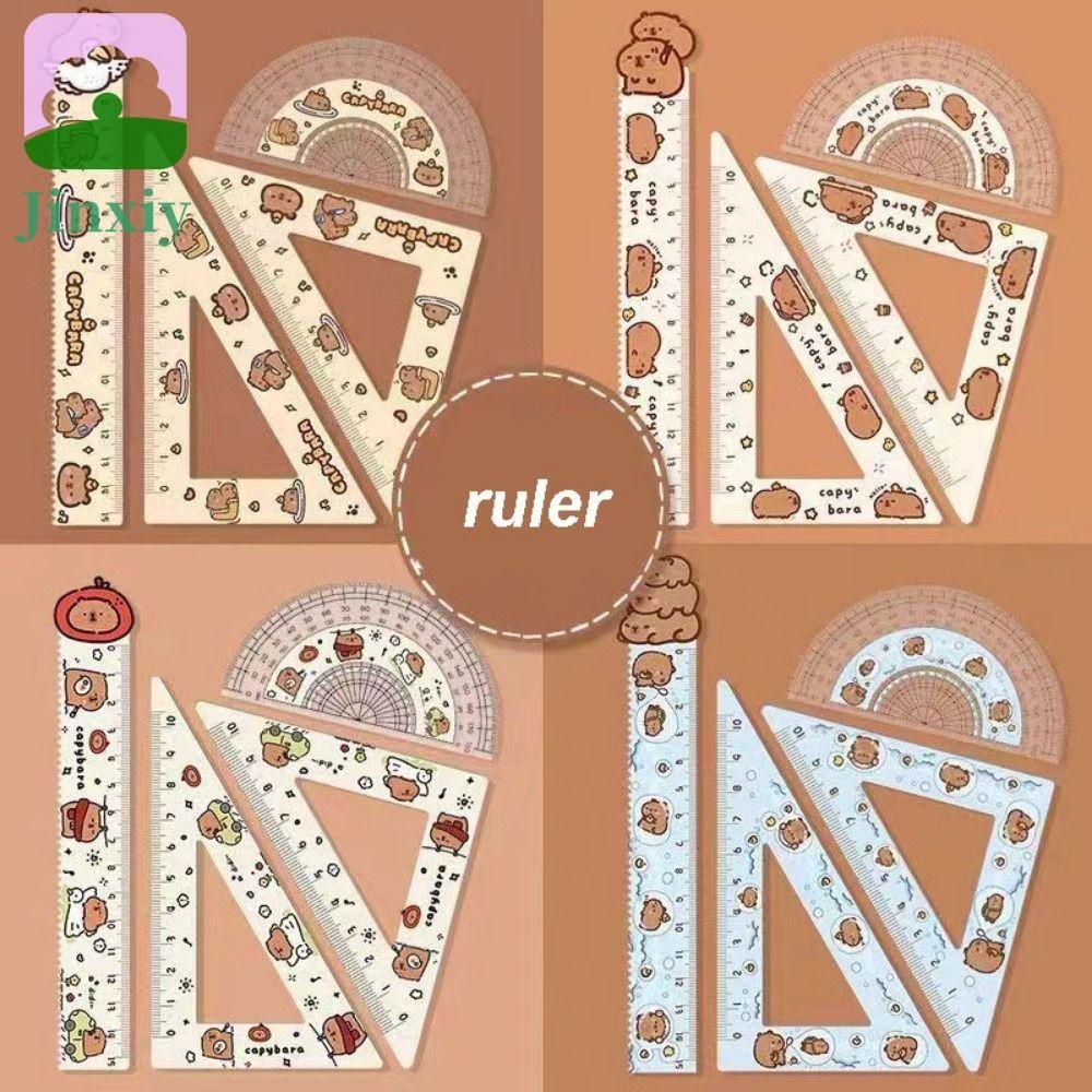 JINXIY Triangle Protractor Set, Cute Creative Ruler Four-piece Set ...