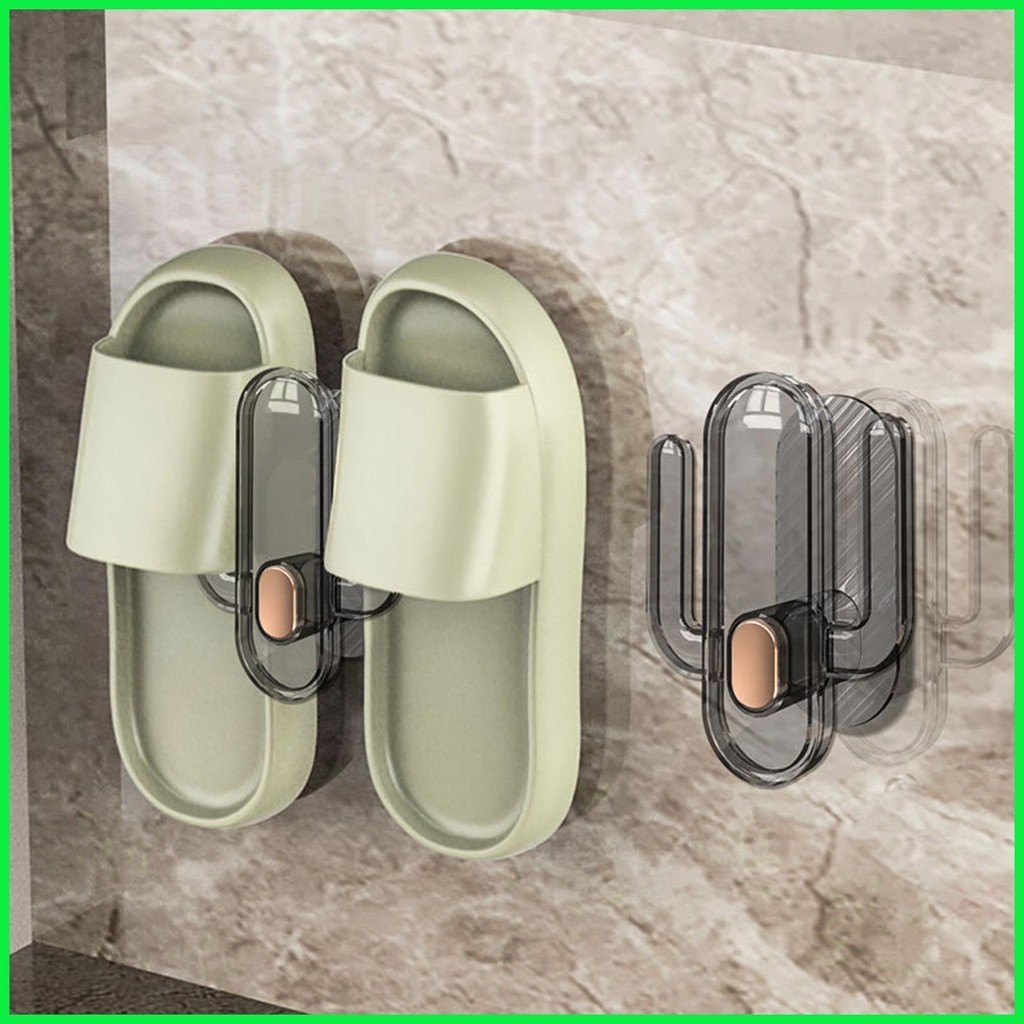 Wall Slippers Hanger Shoes Storage Rack Adhesive Slippers Hanger No ...