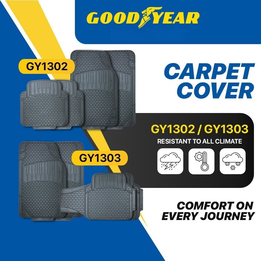 Goodyear Universal Non-Slip Car Vehicle Premium Rubber Mat Floor Mat ...
