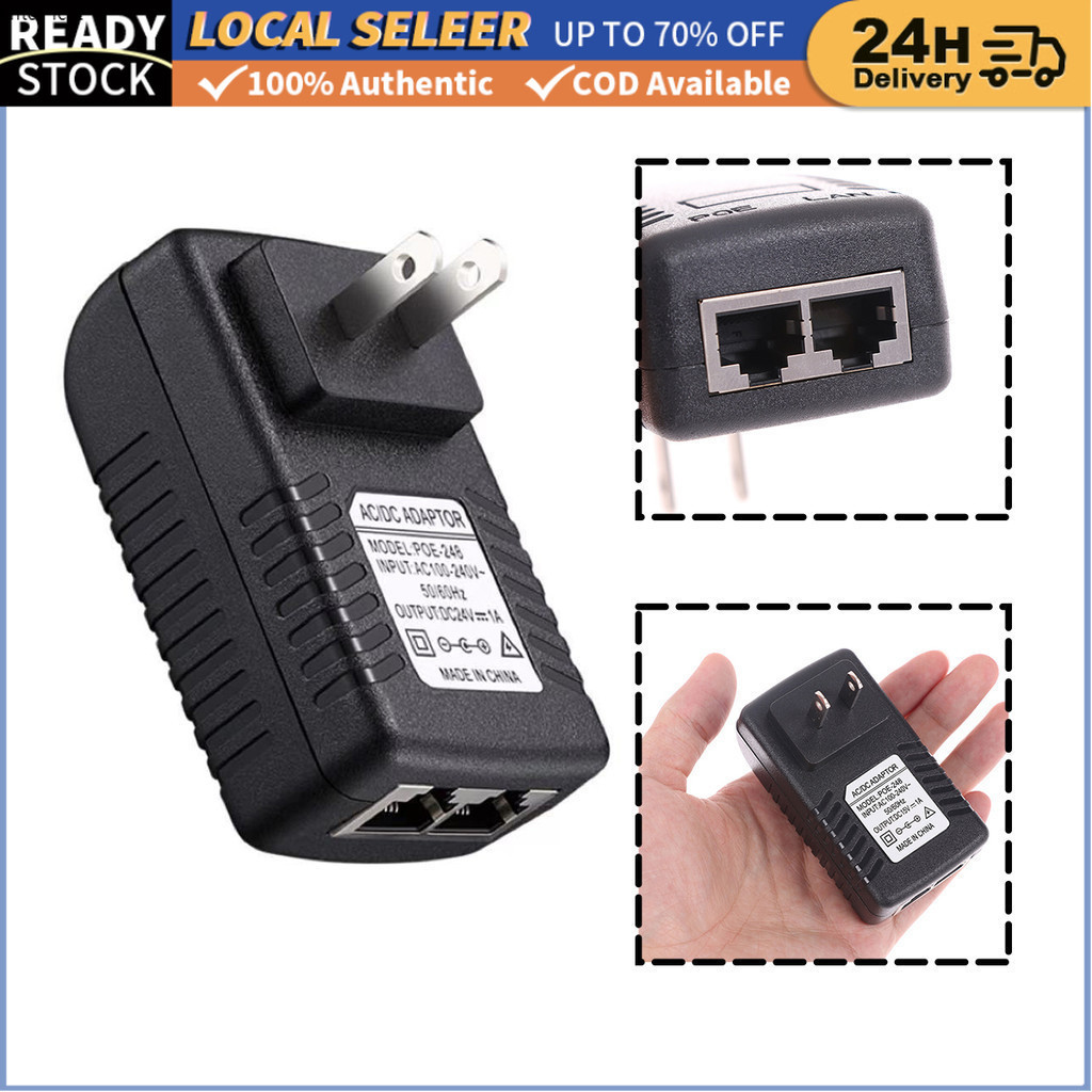 48V 12V DC 1A POE Injector POE Switch Ethernet Power Adapter Network ...