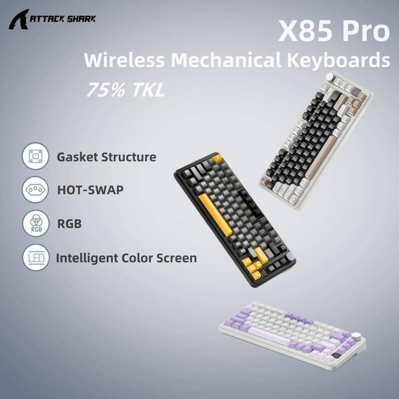 Attack Shark X85 Pro Wireless mechanical keyboard 75% TKL Gasket TFT ...
