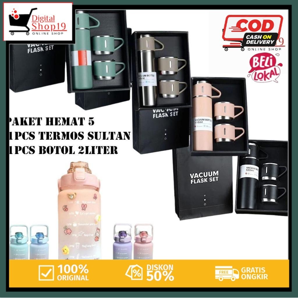TERMOS Ds.id SAVE PACKAGE OF 5 (2L BOTTLE+SULTAN THERMOS) Vacuum ...