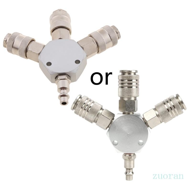 zuo Universal 3-Way Air Hose Manifold Quick Coupler Connector Pneumatic ...