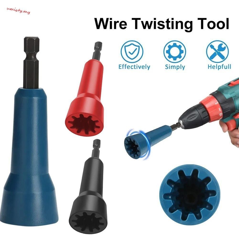 UMISTY Wire Twisting Tool, 1/4" Chuck Enhanced Wiring Efficiency Wire ...