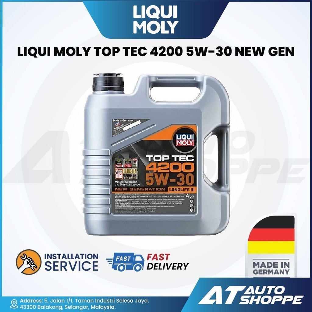 Liqui Moly Top Tec 4200 5W-30 New Gen (4L) Engine Oil Lubricant ...