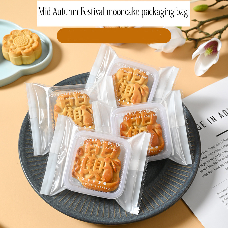 New 50-100g Moon Cake Plastic Bags Transparent Mooncake Packing Bag Mid ...