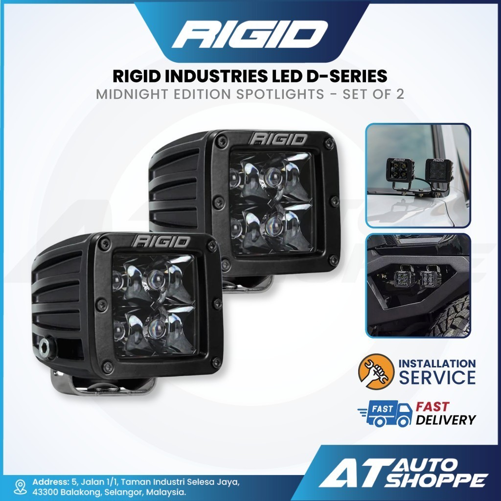 RIGID INDUSTIRES LED D-SERIES MIDNIGHT EDITION SPOT SET OF 2 SPOTLIGHT ...