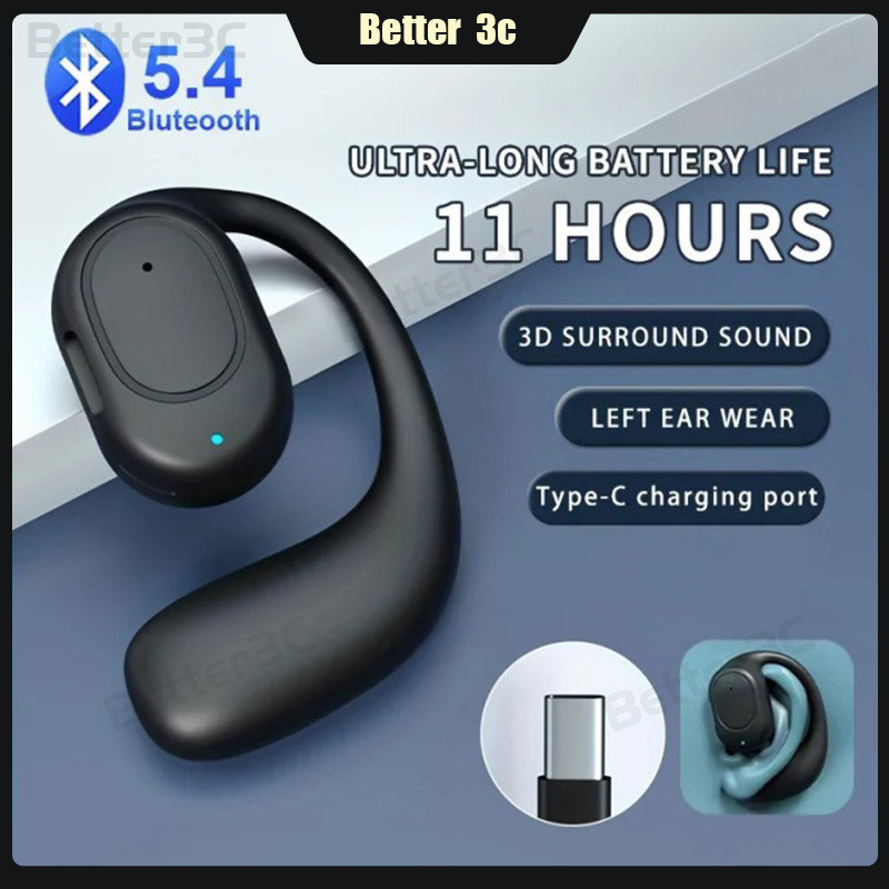 Single ear bluetooth headset wireless not in ear hanging ear type long life sports headset left ...