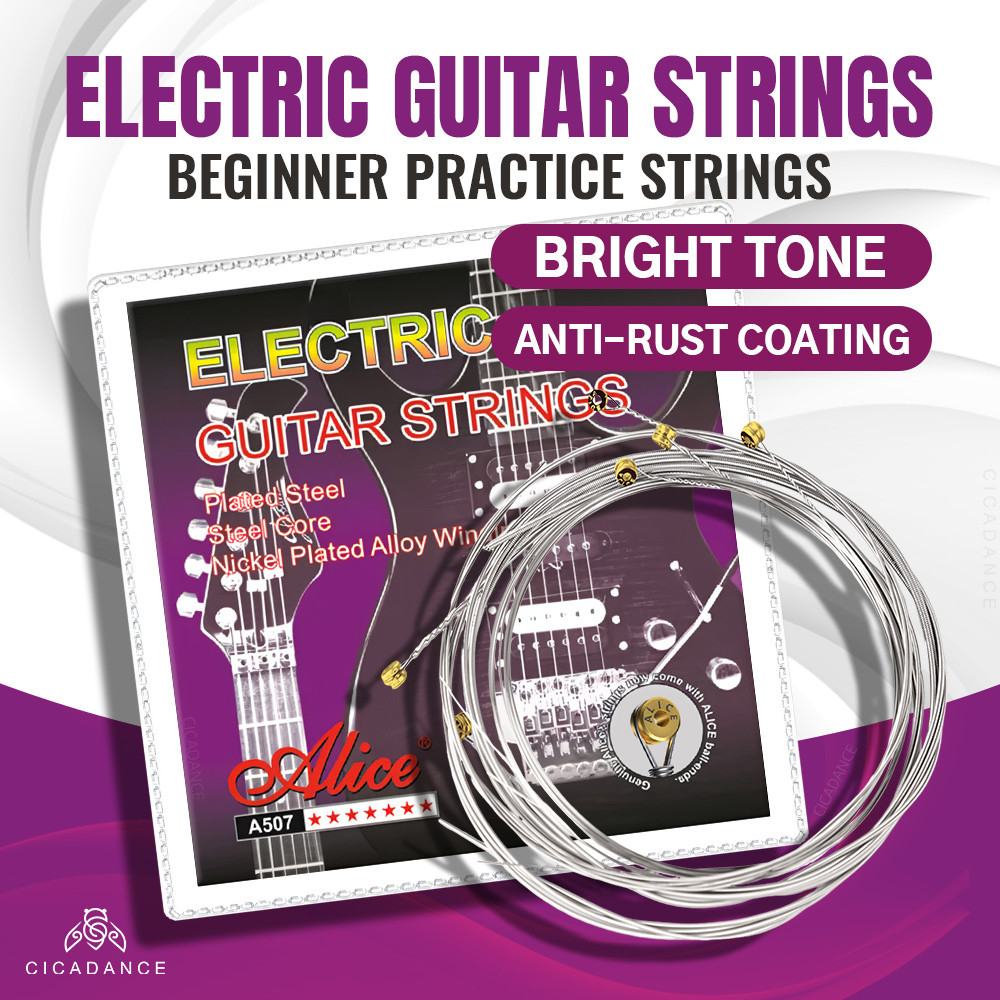 Alice Electric Guitar Strings A507 Anti-Rust Nickel-Plated Alloy Wound Strings Beginner Practice ...