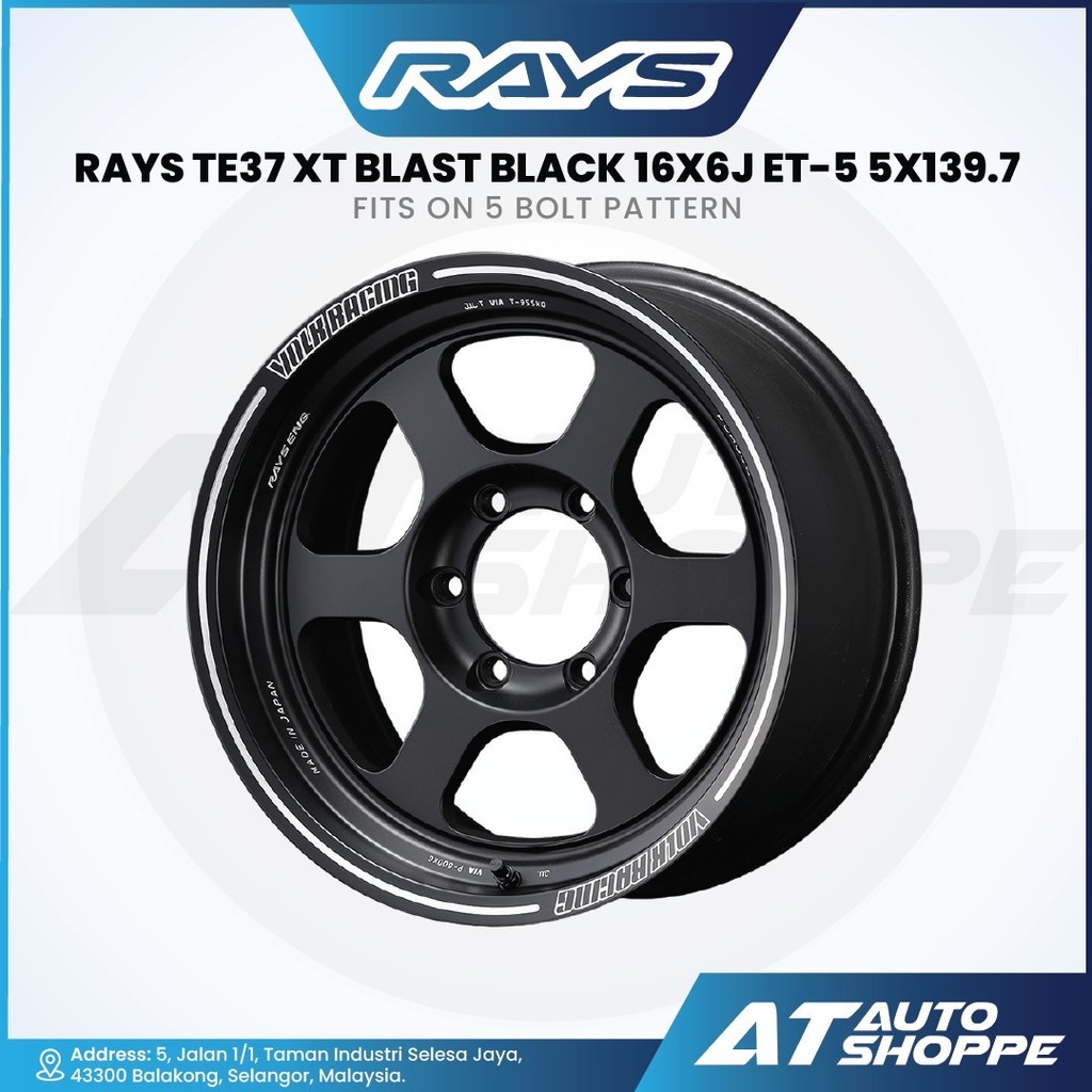 Jimny Rim Rays Engineering Volk Racing TE37 XT - Blast Black 16x6 ET-5 5x1397.7 (1 piece ...