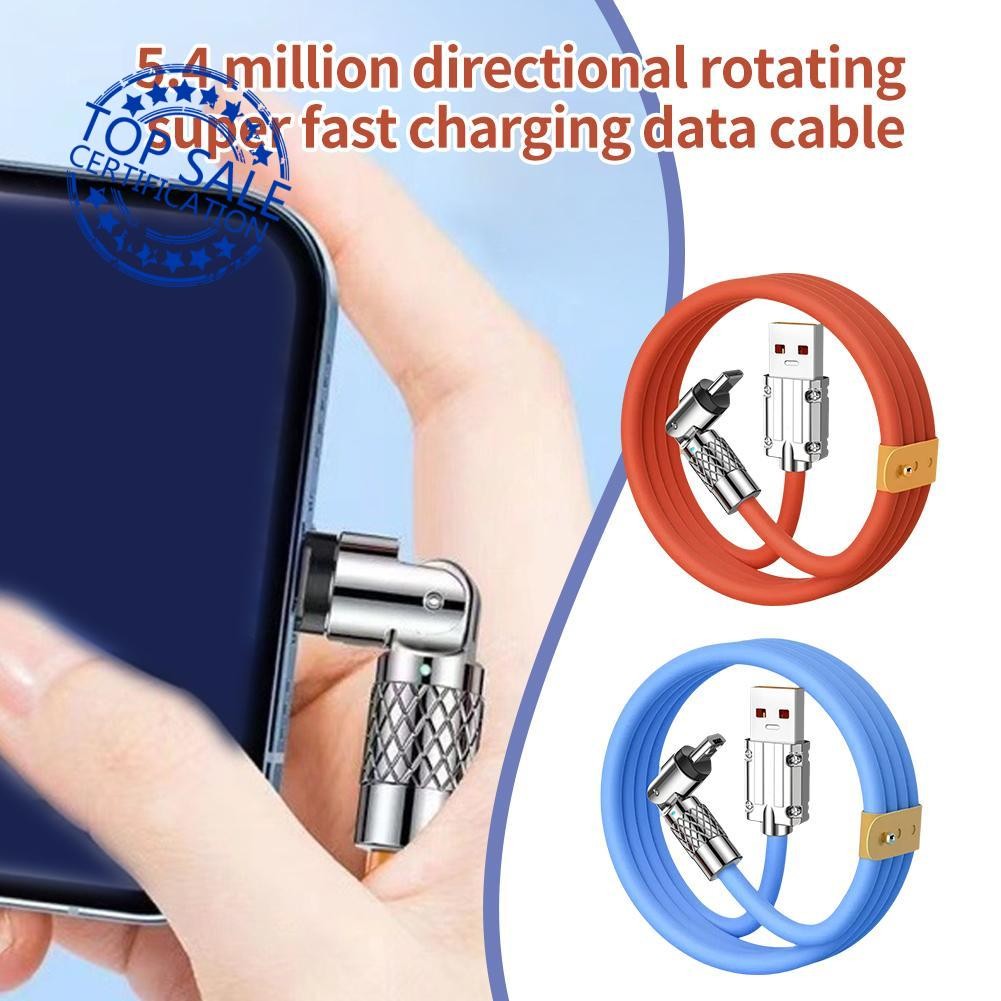 Universal Rotation Super Fast Charging Data Cable Silicone Cable ...