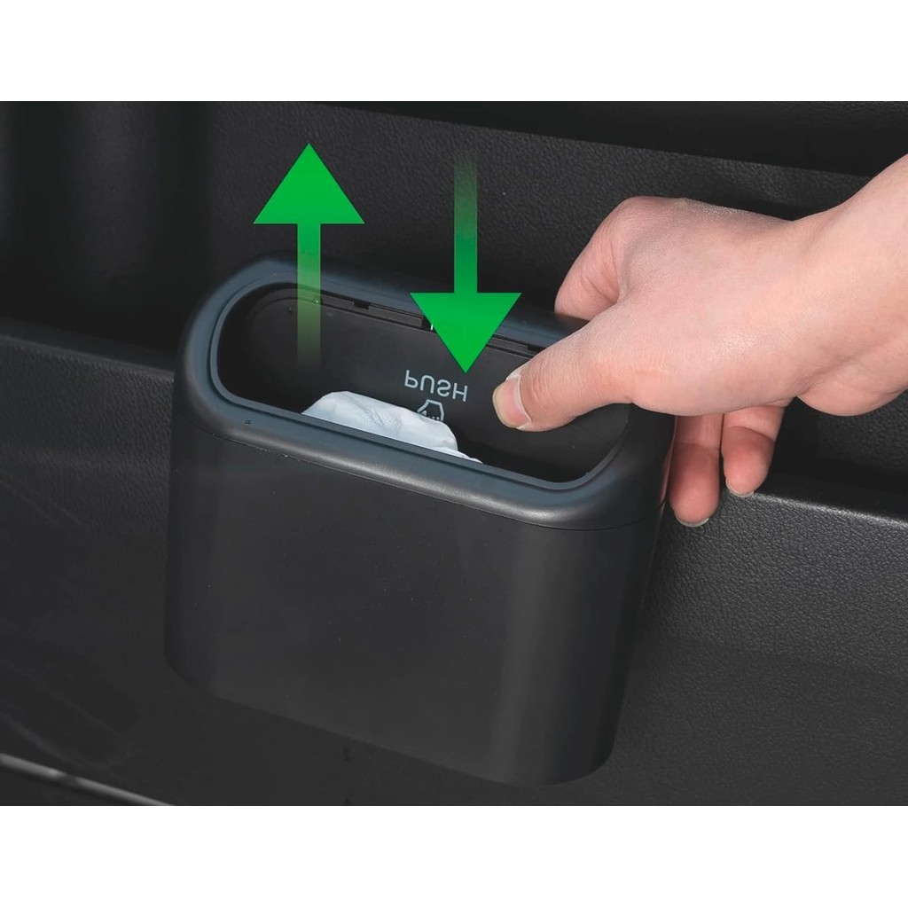 Universal Vehicle Mini Trash Can Trash Can with Lid and 3 Wheels Trash ...