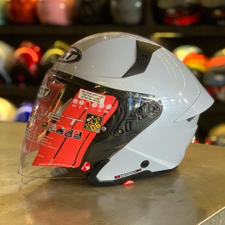 KYT HELMET TTR JET Plain Stellar Diamond OPEN FACE HELMET DOUBLE VISOR ...