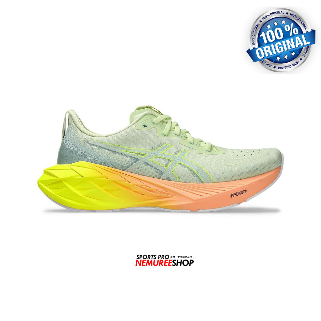 ASICS Running Shoes NOVABLAST 4 PARIS (COOL MATCHA/SAFETY YELLOW ...