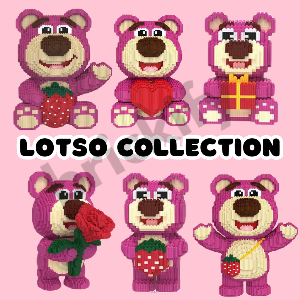 LOTSO STRAWBERRY BEAR COLLECTION SERIES Connection Block Assemble Brick ...