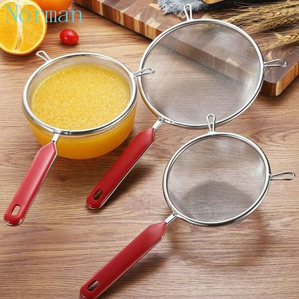 NORMAN Mesh Strainer, 4 Sizes Stainless Steel Flour Mesh Sieve, Wire ...