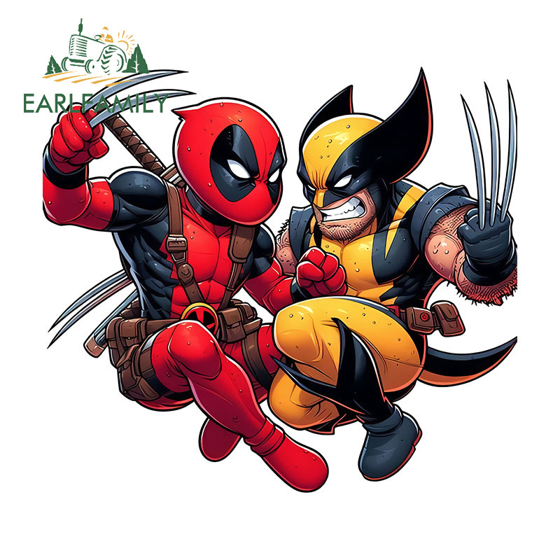 EARLFAMILY 13cm Deadpool and Wolverine Car Sticker Creative Occlusion ...