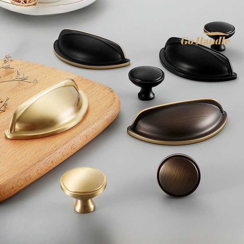Creative Shell Handle Brass Drawer Single-Hole Handle Furniture Handles ...