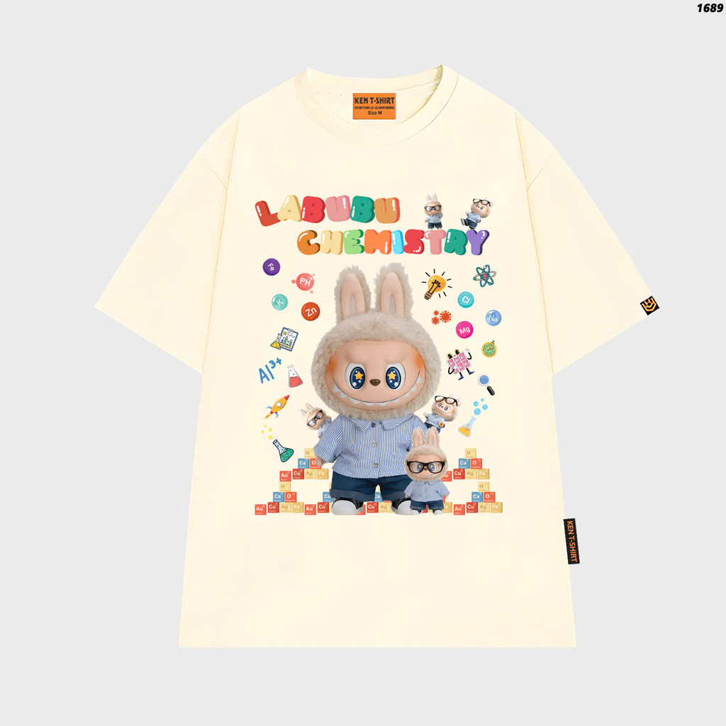 Labu HY KOREA Labubu Chemistry 1689 cotton t-shirt with 75 wide forms ...