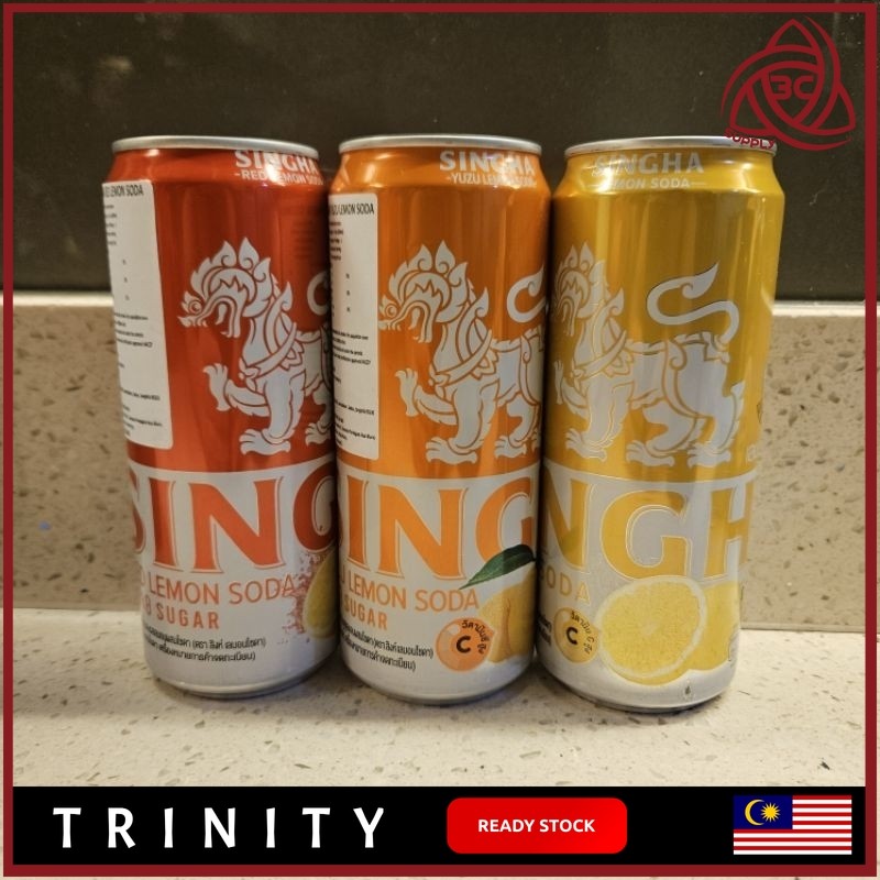 Singha Thailand Import Soda Water Zero Sugar Vitamin C Yuzu Red Lemon Orange 325ml / Can ...