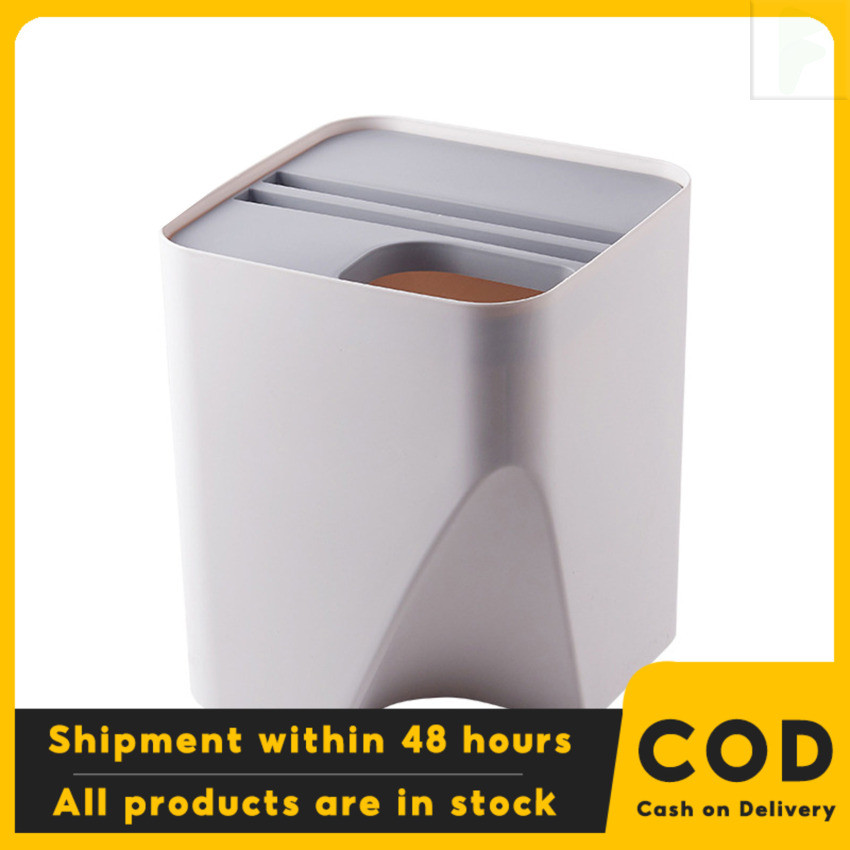 Waste Bins Kitchen Bathroom Dry And Wet Separation Trash Can Rubbish ...