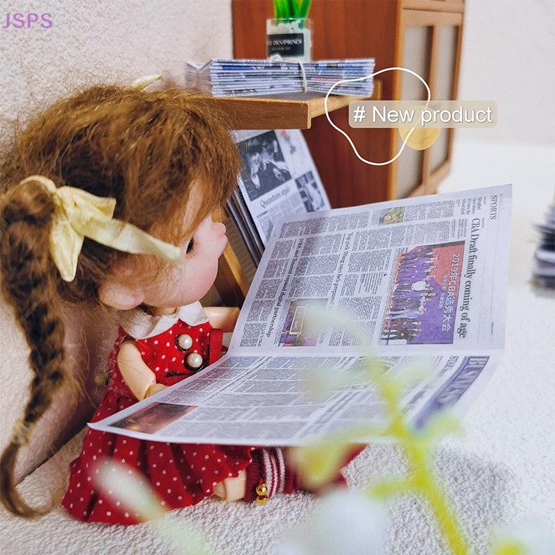JSPS 6Pcs/set 1:6 Dollhouse Newspaper Double-sided Pring Newspaper ...